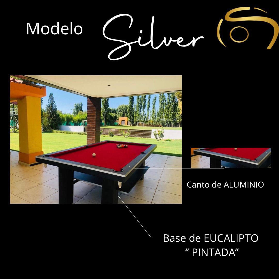 Mesa de Pool Silver Negra - Black Star Pool